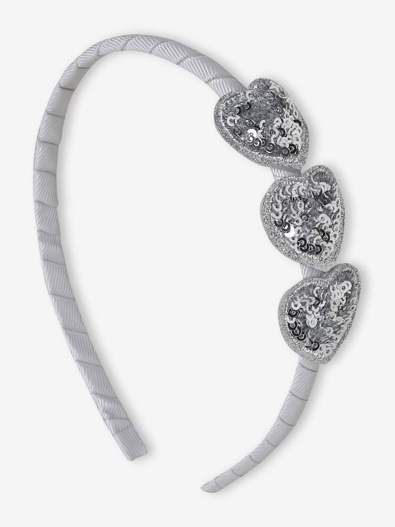 Alice Band with Hearts & Sequins for Girls - silver, Girls | Vertbaudet